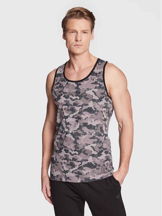 Boss Tank top NBA 50480168 Szary Slim Fit | Modivo.pl