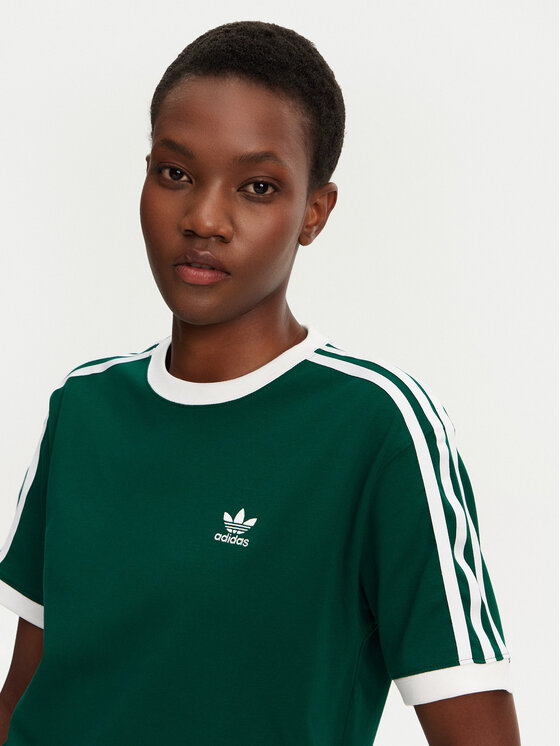 adidas T-Shirt 3-Stripes JD4571 Zielony Regular Fit | Modivo.pl