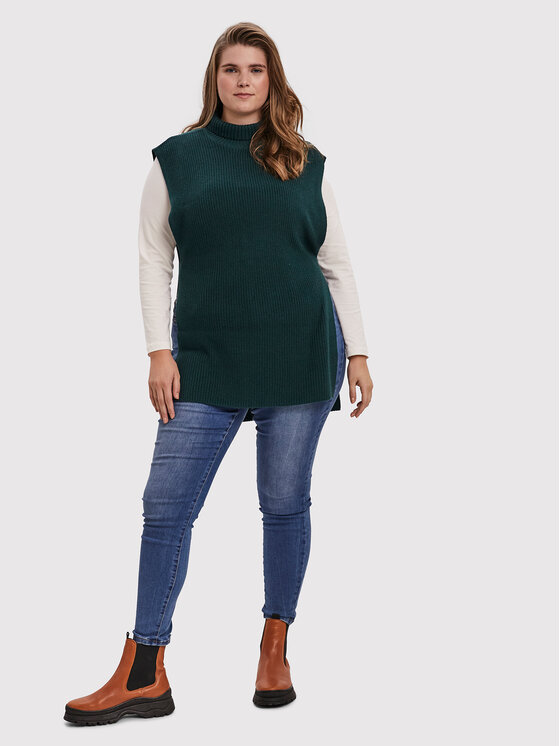 Vero Moda Curve Πουλόβερ Myrna 10252749 Πράσινο Regular Fit | Modivo.gr