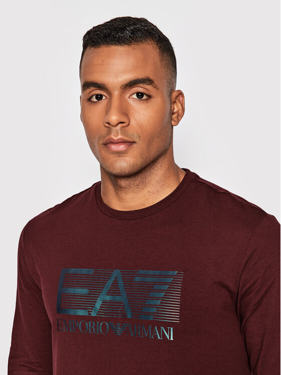 EA7 Emporio Armani Majica dugih rukava 6LPT64 PJ03Z 1495 Tamnocrvena Regular Fit | Modivo.hr