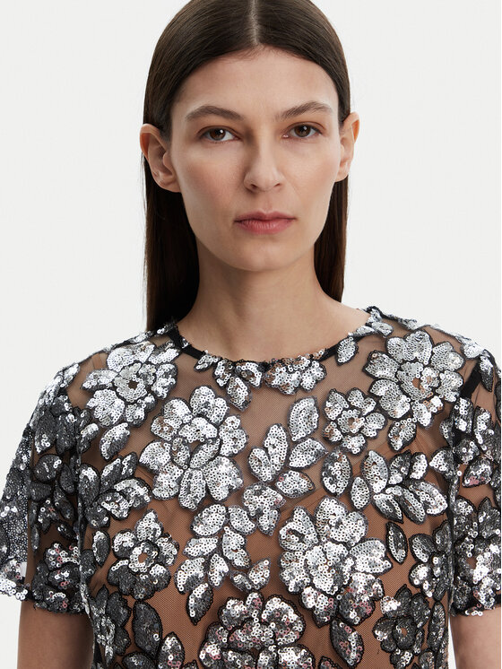 MICHAEL Michael Kors Koktejlové šaty MS582WRHDE Stříbrná Regular Fit ...