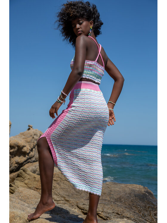 Fobya Komplet top i spódnica F1684 Kolorowy | Modivo.pl