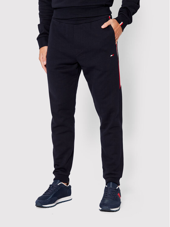 Tommy Hilfiger Sportinės kelnės Global Stripe MW0MW25278 Tamsiai mėlyna ...