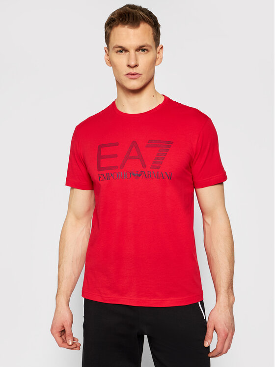 EA7 Emporio Armani T-Shirt 3KPT81 PJM9Z 1451 Czerwony Regular Fit | Modivo.pl
