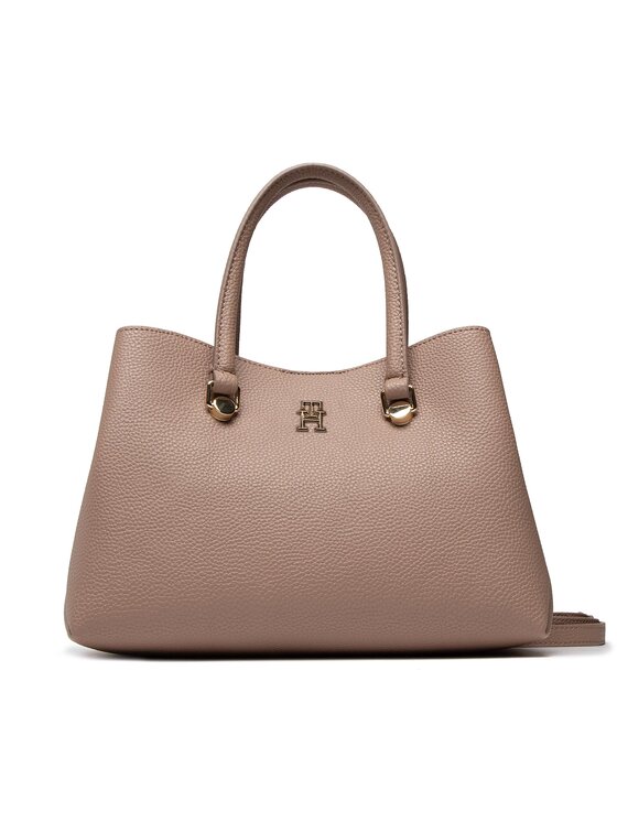 Tommy Hilfiger Torebka Th Emblem Small Satchel AW0AW14214 Beżowy ...