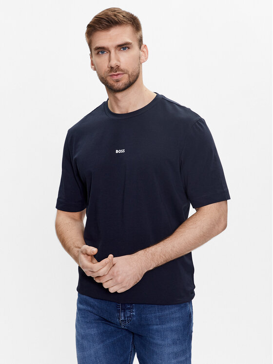 Boss T-Shirt 50473278 Tmavomodrá Relaxed Fit | Modivo.cz