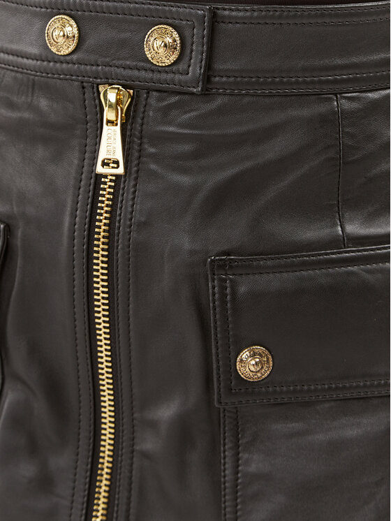 Versace Jeans Couture Кожена пола 75HAEP01 Черен Regular Fit | Modivo.bg