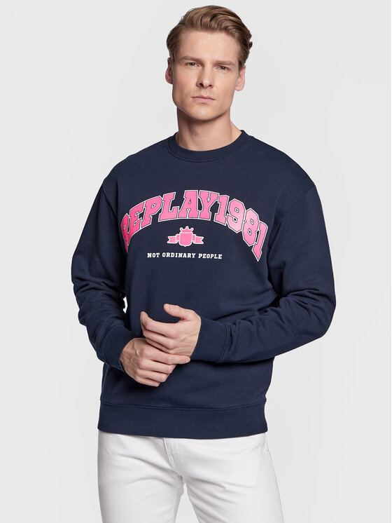 Replay Bluza M6544.000.23456 Granatowy Regular Fit | Modivo.pl