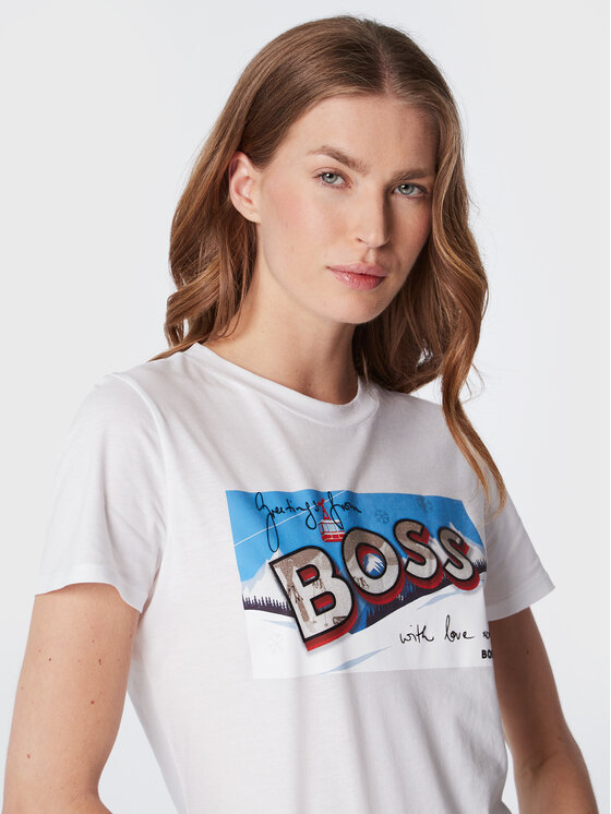 Boss Тишърт C Elogo Motive 50479968 Бял Regular Fit | Modivo.bg