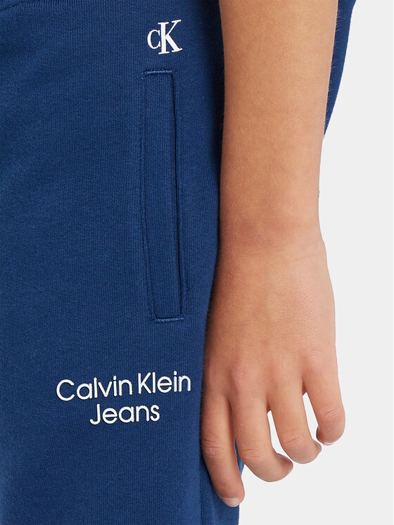 Calvin Klein Jeans Долнище анцуг Stack Logo Ib0ib01282 Тъмносин Regular