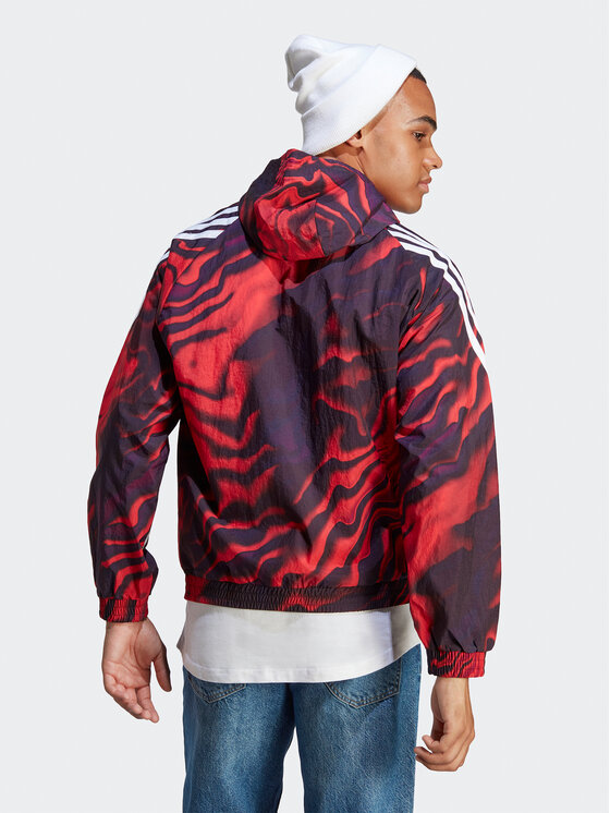 adidas Pulóver Future Icons Allover Print Hoodie IC3708 Piros Loose Fit ...