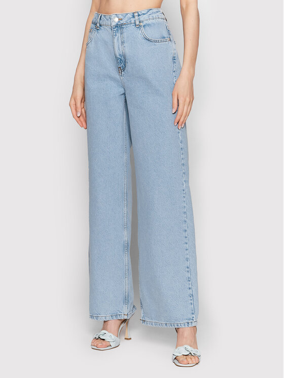 NA-KD Jeansy 1100-005657-0047-581 Niebieski Relaxed Fit | Modivo.pl