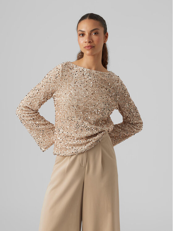Vero Moda Chemisier 10298495 Beige Regular Fit | Modivo.fr