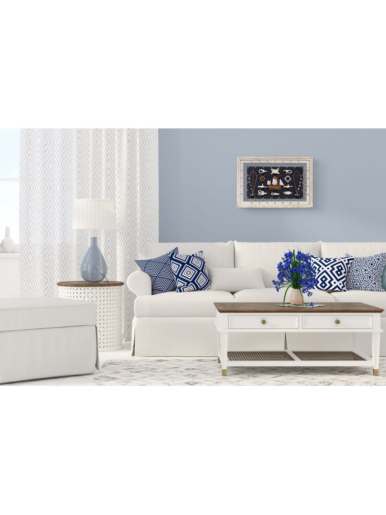 Nautix Dekoracja ścienna Ramka/obraz na ścianę z wezłami żeglarskimi Granatowy | Modivo.pl