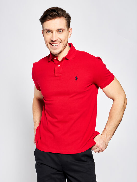 Polo Ralph Lauren Polo Core Replen 710666998 Czerwony Custom Slim Fit ...