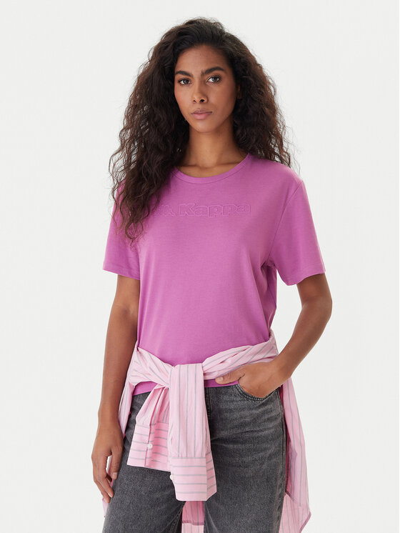 Kappa T-Shirt Frega 351M1KW Fioletowy Regular Fit | Modivo.pl