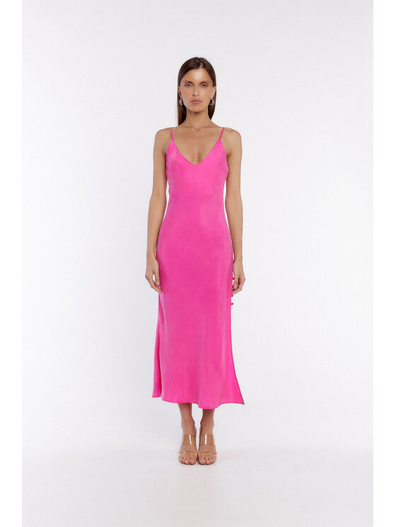 RÊVER DE MOI Sukienka codzienna MONIQUE PINK MIDI DRESS Różowy Slim Fit ...