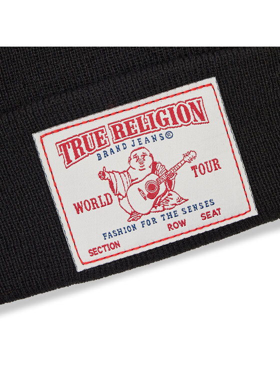 True Religion Czapka Concert Patch TRBEANIE15 Czarny | Modivo.pl