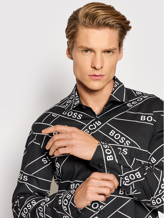 Boss Риза Ronni 50464071 Черен Slim Fit | Modivo.bg