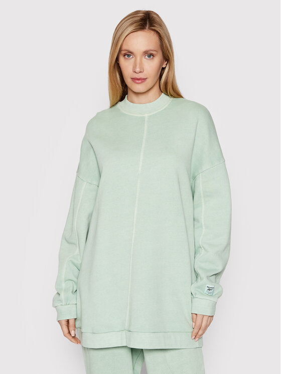 Reebok Sukienka dzianinowa Classics Natural Dye H46789 Zielony Oversize ...