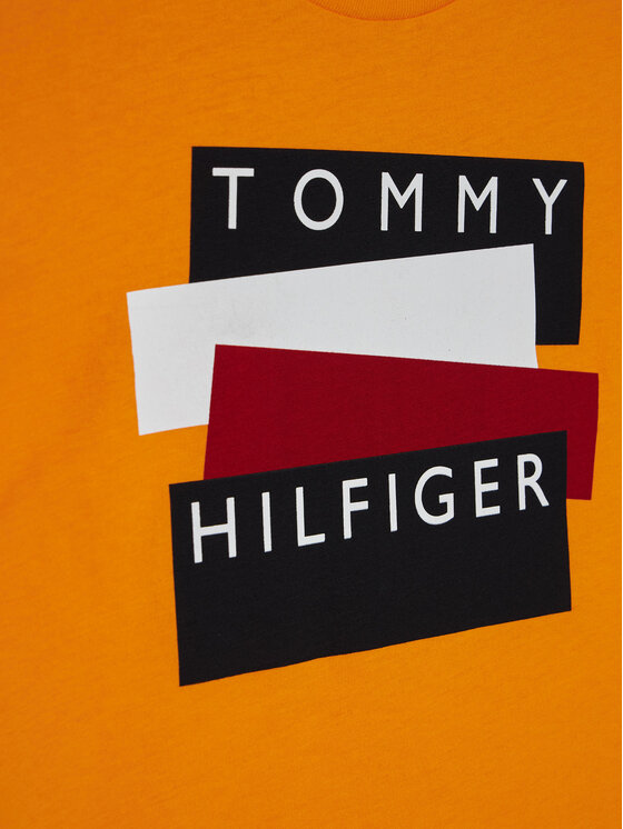 Tommy Hilfiger Тишърт Sticker Tee KB0KB05849 D Оранжев Regular Fit ...
