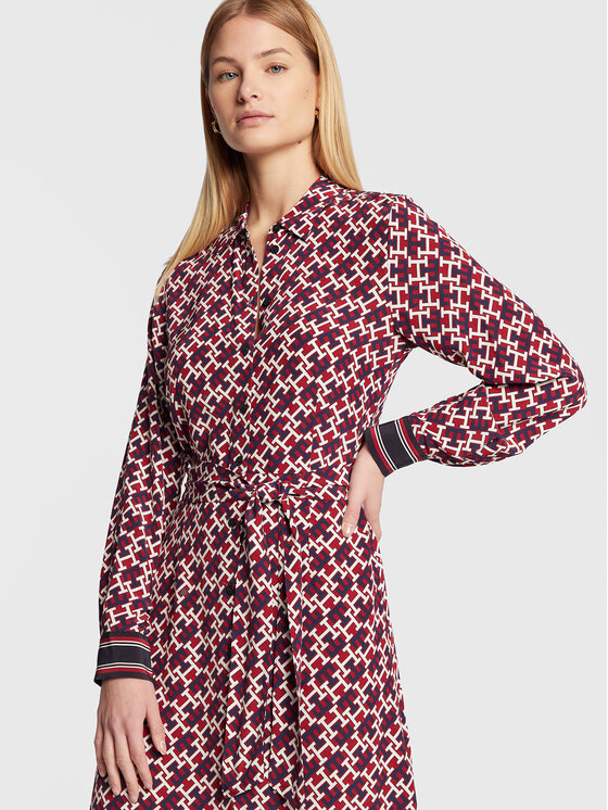 Tommy Hilfiger Hemdkleid Monogram WW0WW35668 Bunt Regular Fit | Modivo.de