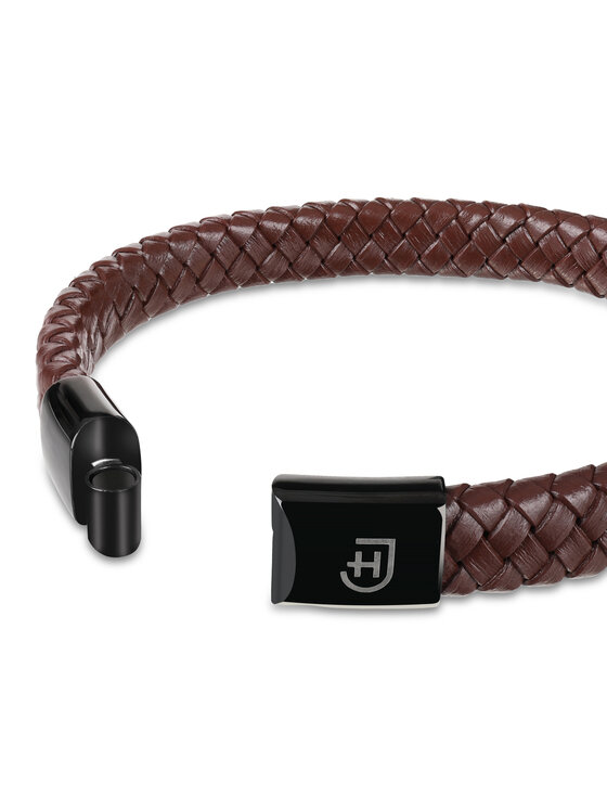 James Hawk Bransoletka Męska skórzana pleciona bransoletka Brązowy ...