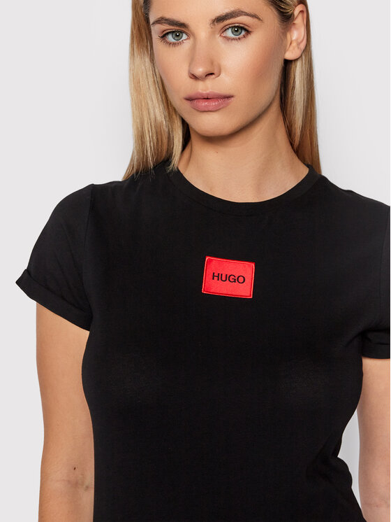 Hugo T-Shirt The Slimtee 50456008 Czarny Slim Fit | Modivo.pl