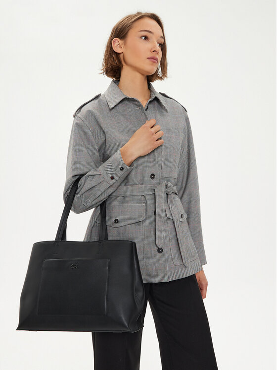 Calvin Klein Дамска чанта Ck Daily Medium Tote Pebble K60K612113 Черен ...