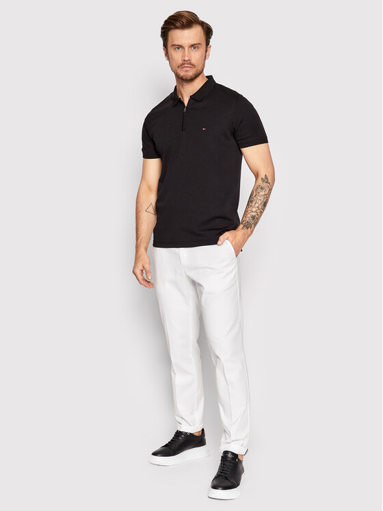 Tommy Hilfiger Polo Zip Interlock Mw0mw23956 Noir Slim Fit Modivo Fr