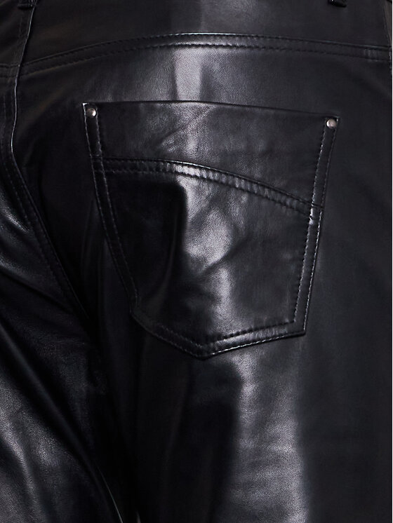 Serge Pariente Spodnie skórzane Sexy Man Czarny Regular Fit | Modivo.pl
