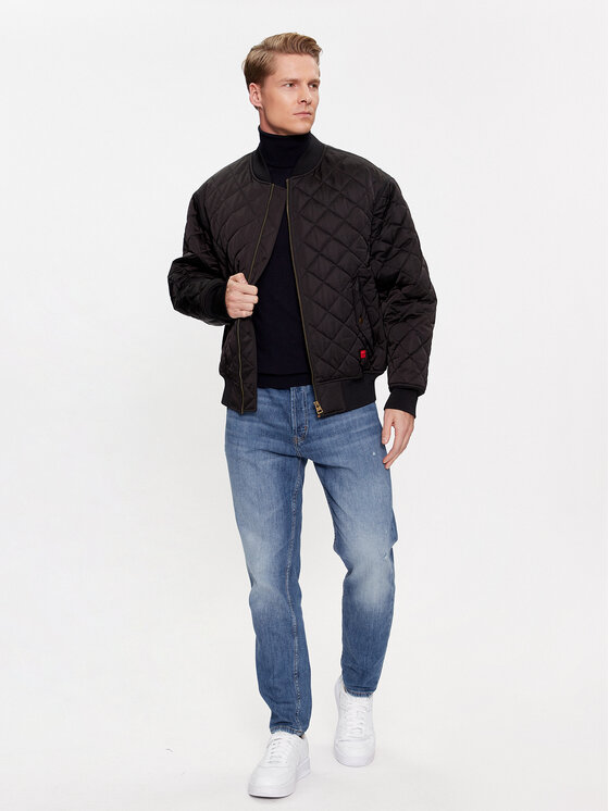 Hugo Bluză cu gât San Thomas-M 50474174 Bleumarin Regular Fit | Modivo.ro