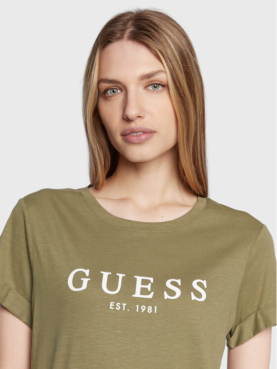 Guess T-Shirt 1981 W2BI68 K8G01 Zelená Regular Fit | Modivo.cz