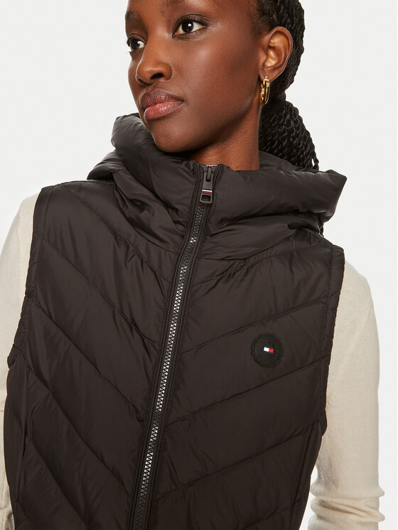 Tommy Hilfiger Bodywarmer Chevron WW0WW42624 Schwarz Regular Fit Modivo