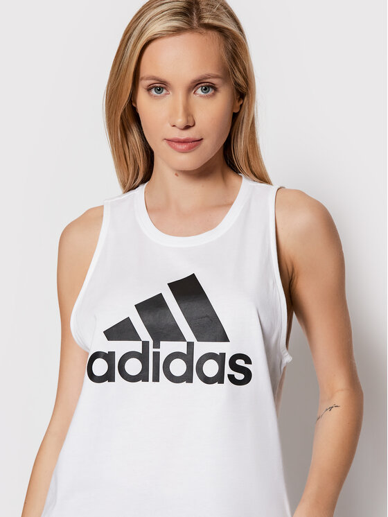 adidas Top Essentials Big Logo H10199 Biały Regular Fit | Modivo.pl