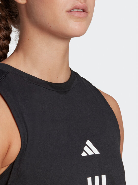 adidas Τοπ Train Essentials Train Cotton 3-Stripes Crop HR7847 Μαύρο ...