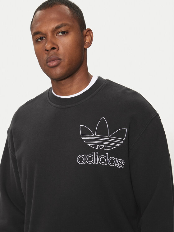 adidas Bluza adicolor Outline Trefoil IU2350 Czarny Loose Fit | Modivo.pl