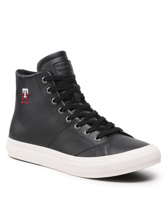 Tommy Hilfiger Sneakers Th Hi Vulc Street Leather FM0FM04739 Schwarz Modivo