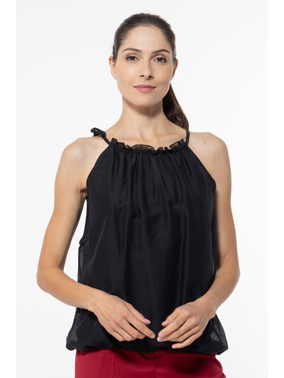 Deni Cler Milano Top W-DC-0055-C5-M2-90-1 Czarny Regular Fit | Modivo.pl