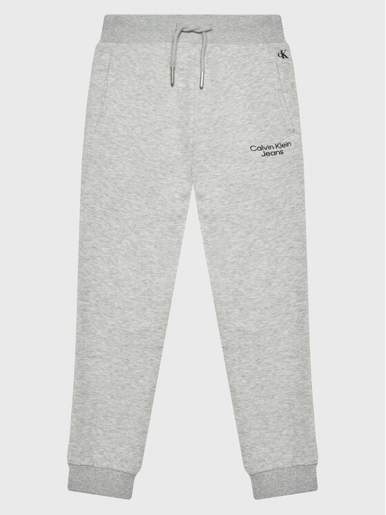 Calvin Klein Jeans Jogginghose Stack Logo Ib0ib01282 Grau Regular Fit