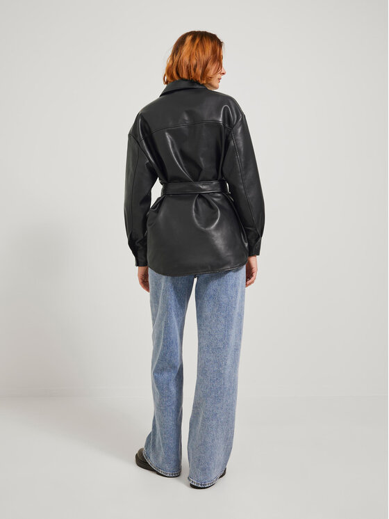 JJXX Bunda z imitace kůže Luna 12204642 Černá Regular Fit | Modivo.cz