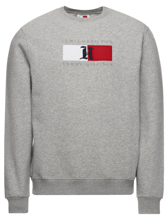 Tommy Hilfiger Sweatshirt LEWIS HAMILTON Flag Logo Fleece MW0MW11414 Grau Regular Fit Modivo
