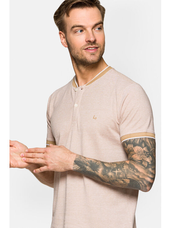 Lancerto Polo Rafael Beżowy Regular Fit | Modivo.pl