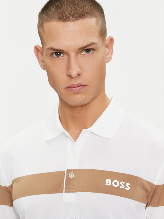 Boss Polo Patteo MB 9 50494525 Biały Slim Fit | Modivo.pl