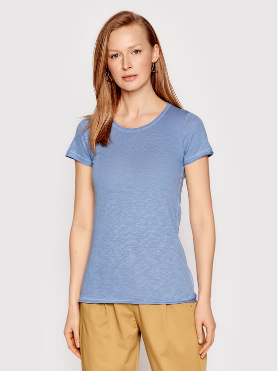 Sisley T-shirt 3TNHL11A2 Bleu Regular Fit | Modivo.fr