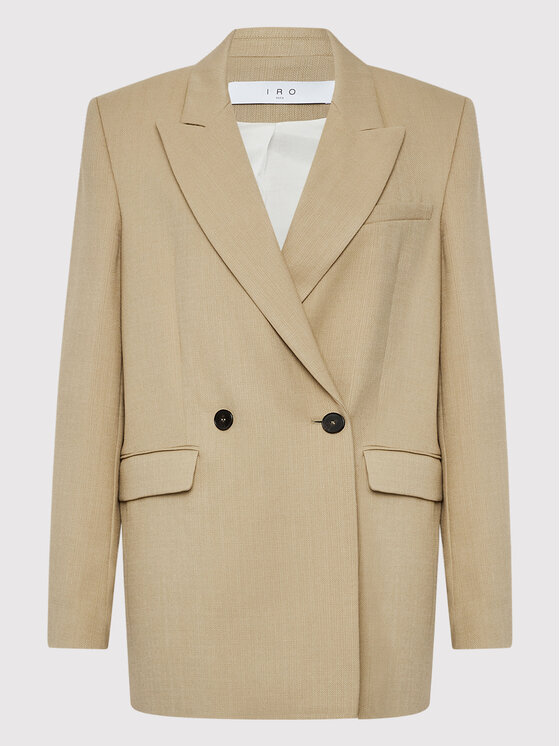 IRO Marynarka Myvi AQ483 Beżowy Regular Fit | Modivo.pl