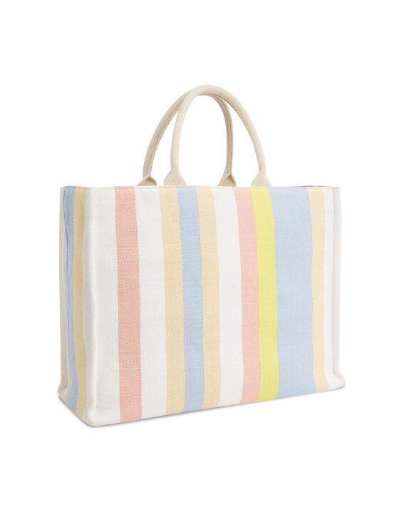 Tommy Hilfiger Handtasche Th Beach Tote Stripes AW0AW16411 Beige Modivo