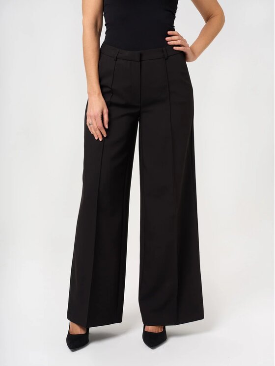 Willsoor Spodnie materiałowe 68308 Czarny Wide Leg | Modivo.pl