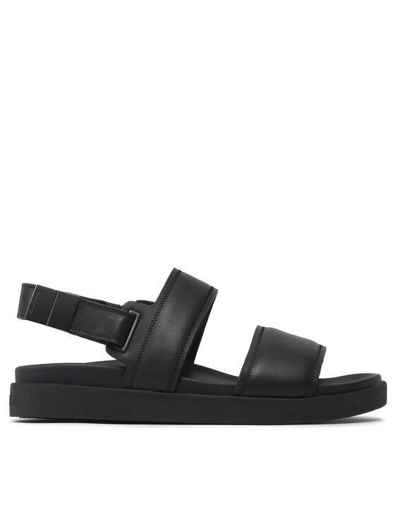 Calvin Klein Sandale Back Strap Sandal Lth HM0HM00946 Negru | Modivo.ro