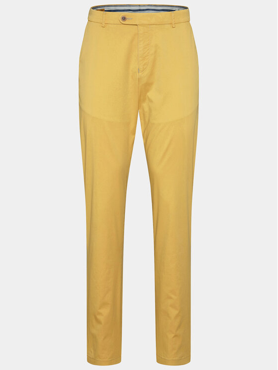 Bugatti Spodnie materiałowe 4890 36301 Żółty Slim Fit | Modivo.pl